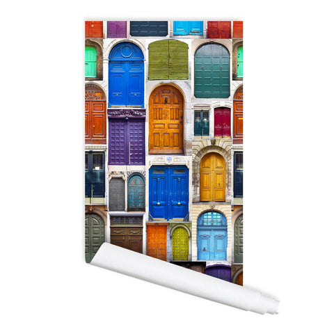 Elevate Your Interior Design with Old Collage Doors Peel and Stick Fab ...